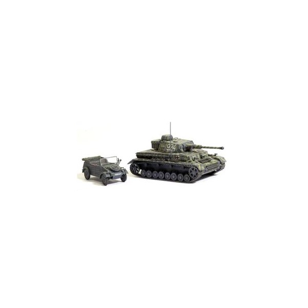 Miniature Panzer IV Ausf.F2(G) + Kubelwagen, 2emeGM - francis miniatures