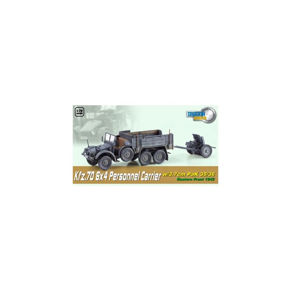 Miniature Kfz.70 6x4 Personnel Carrier w/3.7cm PaK 35/36, Front de l ...