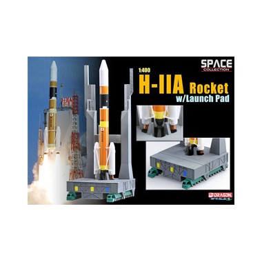 Miniature H-IIA Rocket w/lauch pad - JAXA Japan - francis miniatures