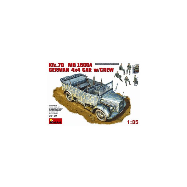 Maquette Kfz.70 MB 1500A German 4x4 Car avec equipage, 2eme GM ...
