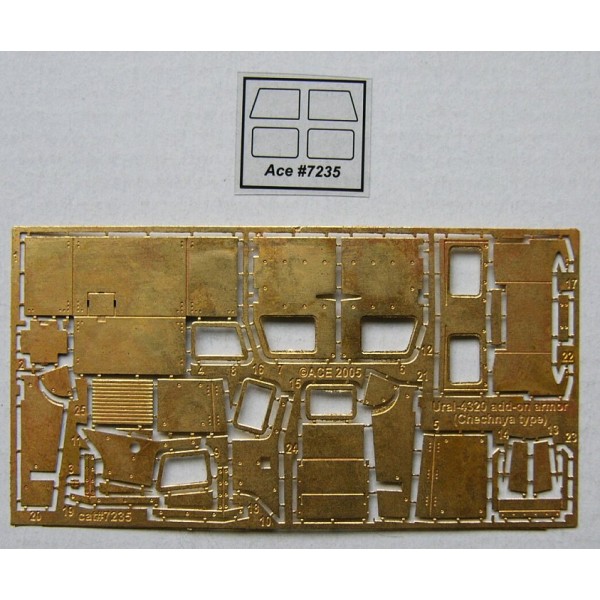 Ace 7235 Photodecoupe Ural-375D/4320 armor (Tchétchénie) pour ICM ...