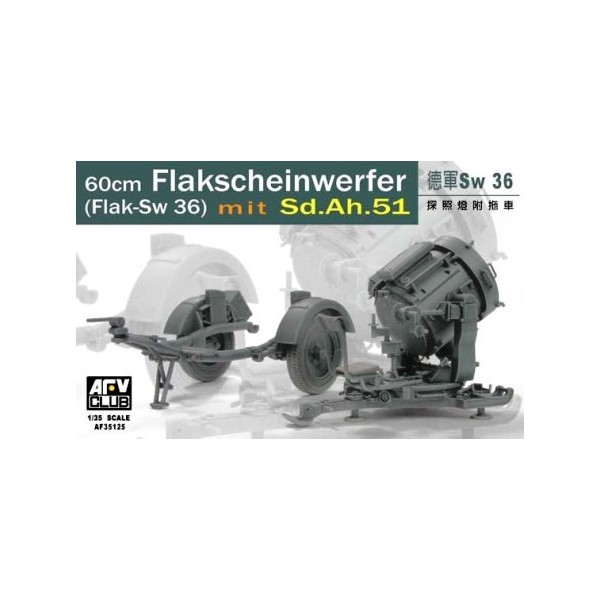 AFV 35151 105mm Maquette 60cm Flakscheinwerfer (Flak-Sw 36) mit Sd.Ah.51 - francis miniatures