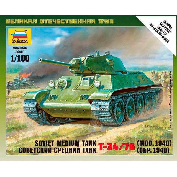 Zvezda 6101 Maquette Soviet Medium Tank T-34/76 (mod.1940) - francis miniatures