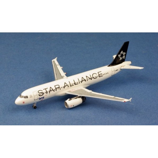 Miniature Airbus A320 G-MIDX/S BMI Star Alliance - francis miniatures