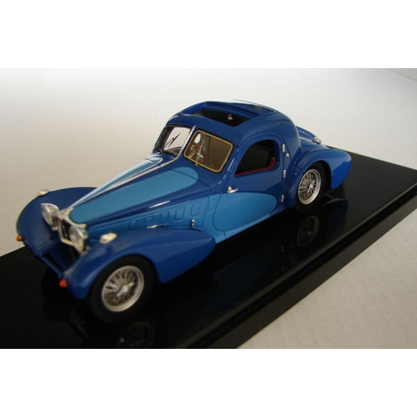Miniature Bugatti 57 SC bleue, toit ouvert, roues a rayons - francis ...