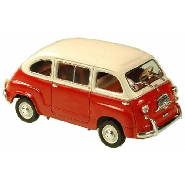 Miniature Fiat 600 Multipla Rouge/Beige 1963 - francis miniatures