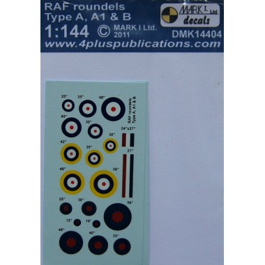 Mark 1 Decals 14404 Decals RAF roundels Type A, A1&B - Francis Miniatures